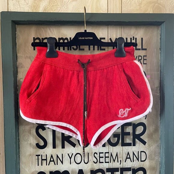 Louis Vuitton | Shorts | Louis Vuitton Red Athletic Shorts With White ...
